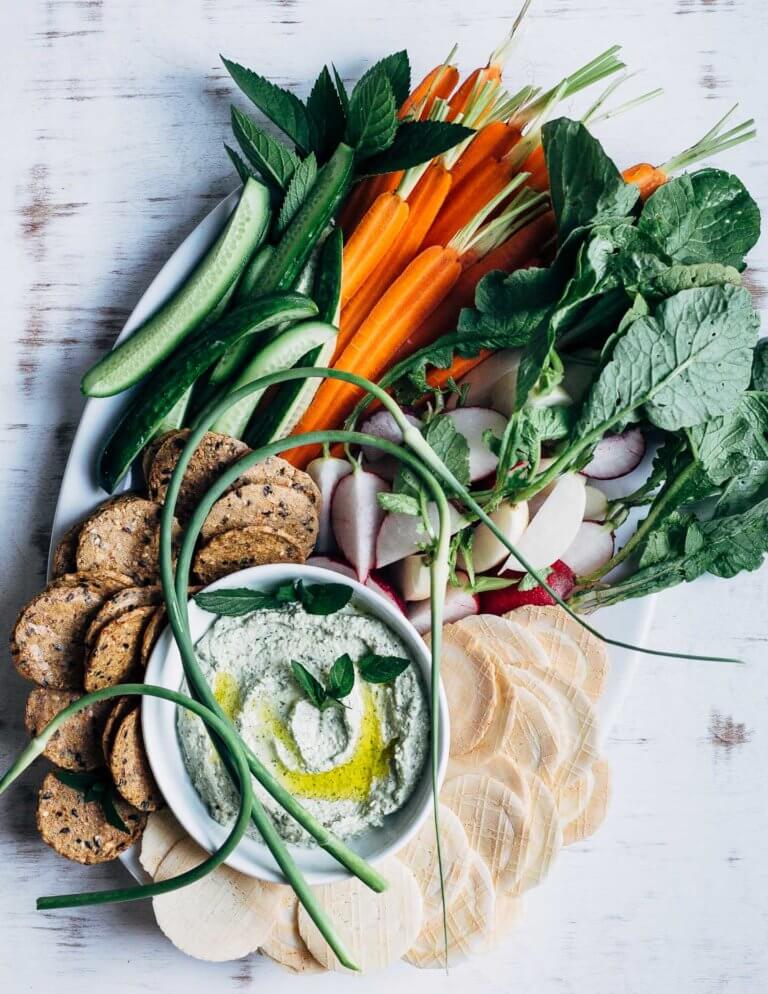 Lemony Labneh and Garlic Scape Dip
